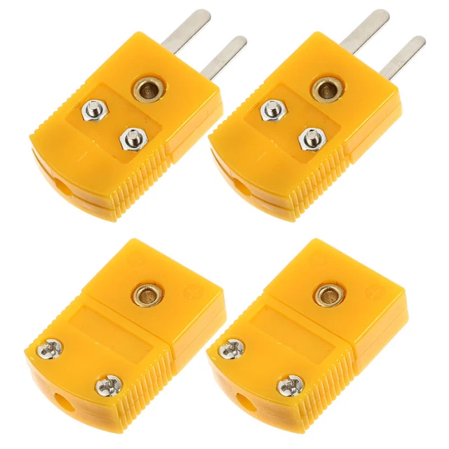 12 PIEZAS CONECTOR hermafrodita de cable termopar tipo K amarillo ...
