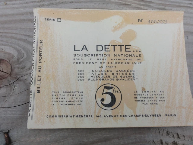 DOCUMENT SOUSCRIPTION NATIONALE la dette ww2 EUR 1,00 - PicClick FR