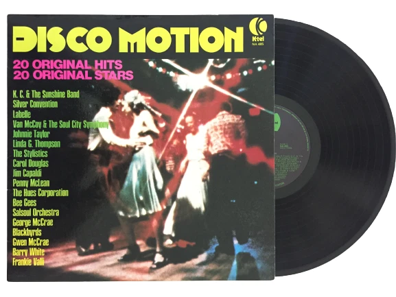 DISCO MOTION VINYL Record Bee Gees Barry White Stylistics Silver ...