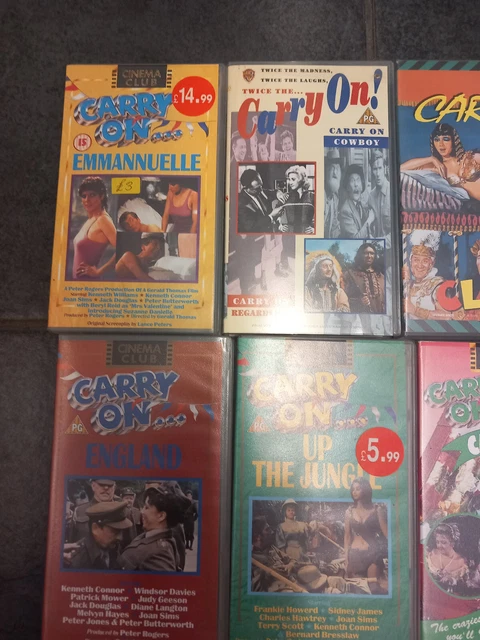 LARGE COLLECTION OF 12 carry on film VHS video movies films Classic ... LARGE COLLECTION OF 12 carry on film VHS video movies films Classic ...
