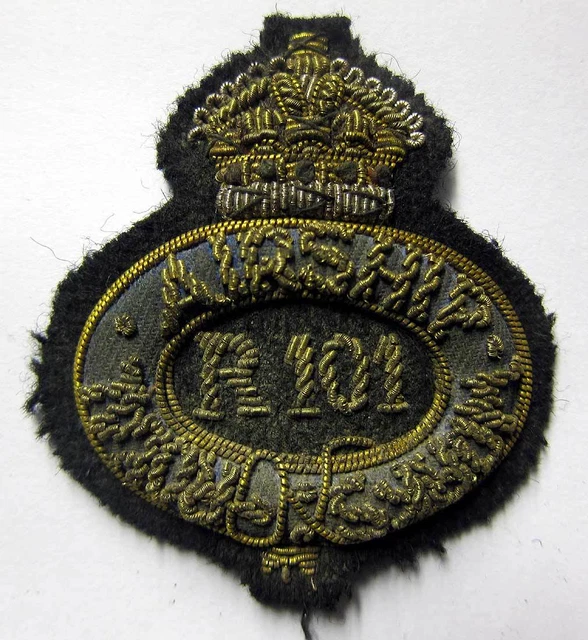 R101 OFFICERS CAP Badge R100 Bullion Zeppelin Dirigible Royal Airship ...