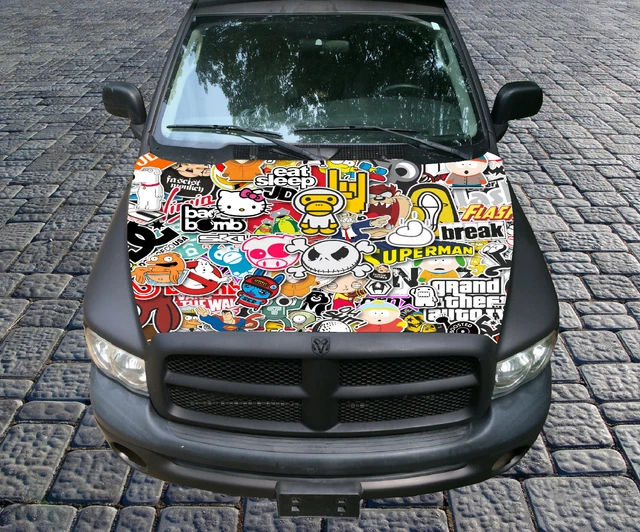H115 STICKER BOMB Hood Wrap Wraps Decal Sticker Tint Vinyl Image ...