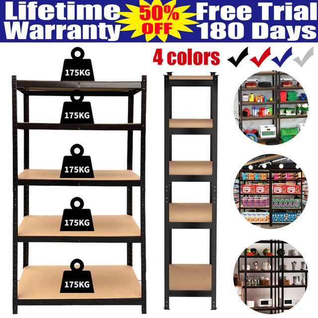 GARAGE RACKING 5 Tier Shelving Unit Boltless Heavy Duty Metal Shelf ...