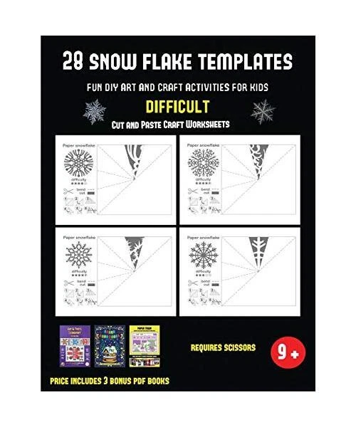 CUT AND PASTE Craft Worksheets (28 snowflake templates - Fun DIY art ...