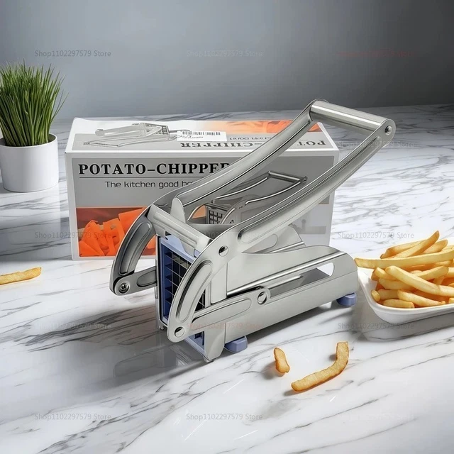 CHIPPER POTATO CHIP Chopper Cutter Slicer Maker & 2 Steel Edges French ...