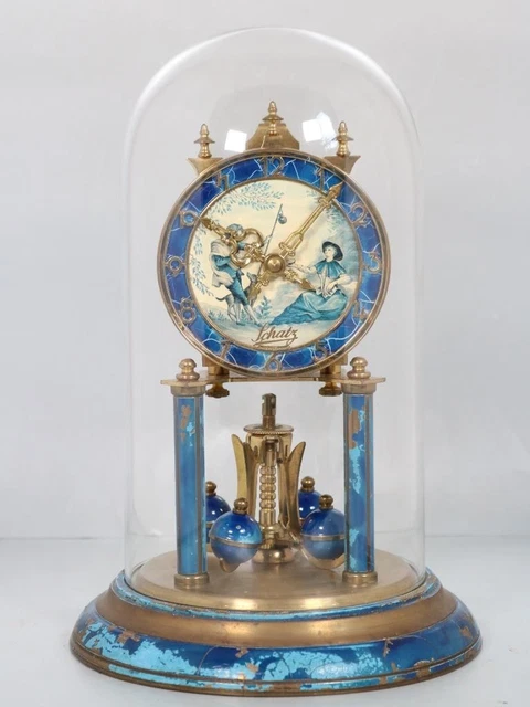 RARE 400 DAY ANNIVERSARY CLOCK by JAHRESUHRENFABRIK large glass dome ...