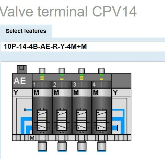 FESTO ASI VALVE terminal 4x solenoid valves and 4x inputs m8 CPV14-VI ...