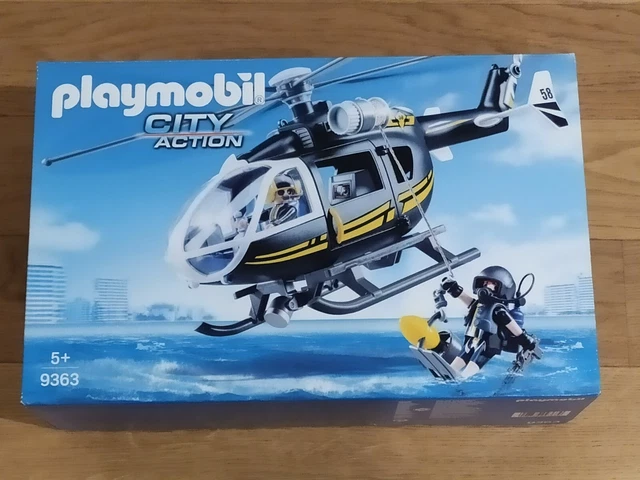 PLAYMOBIL 9363 HÉLICOPTÈRE et policiers d'élite Playmobil City Action ...