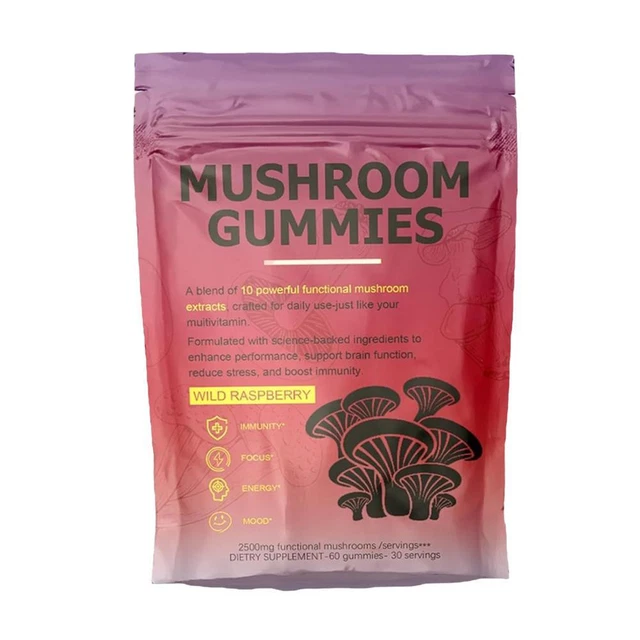 MUSHROOM GUMMIES NATURAL, Boost Memory, Cognitive Function, Focus ...