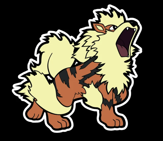 POKÉMON ANIME MONSTER arcanine Cartoon - Sticker Decal Truck Car Phone ...