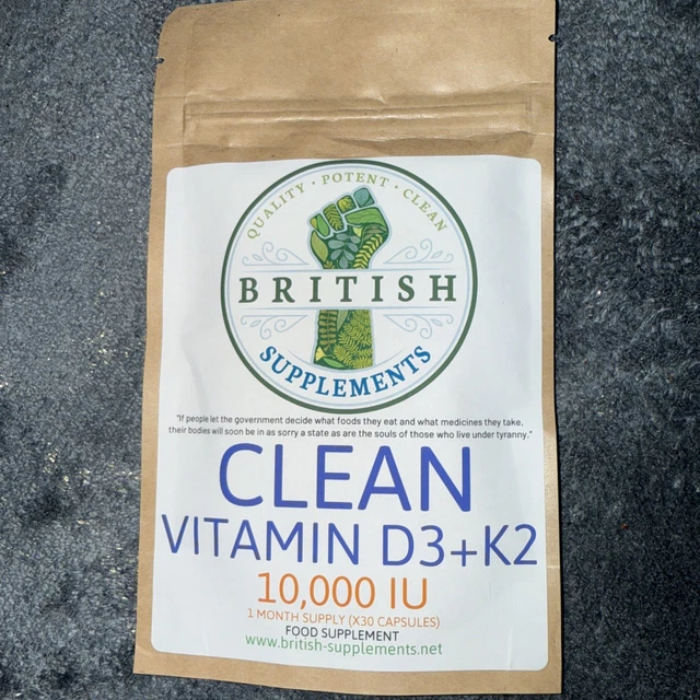 CLEAN VITAMIN D3 + K2 Supplement Uk Seller (10,000 IU) month supply £1. ...