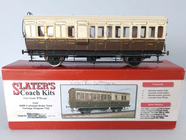 O GAUGE SLATERS COACH KITS 7C07 GWR 4 Wheel Brake Carriage - Brass ...