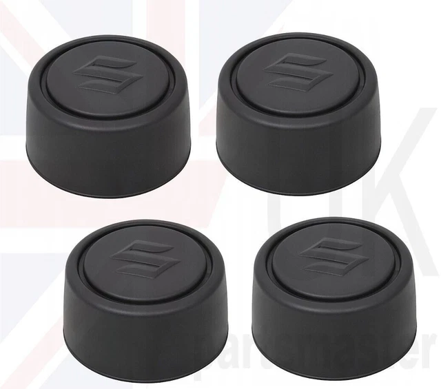 SUZUKI JIMNY GENUINE ALLOY WHEEL CENTRE CAPS BLACK 4x PCS 43252-76J00 £ ...