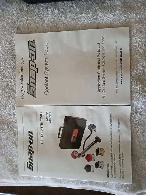 SNAP ON COOLING System Pressure Test Set SVTS272A EUR 170,03 - PicClick IT