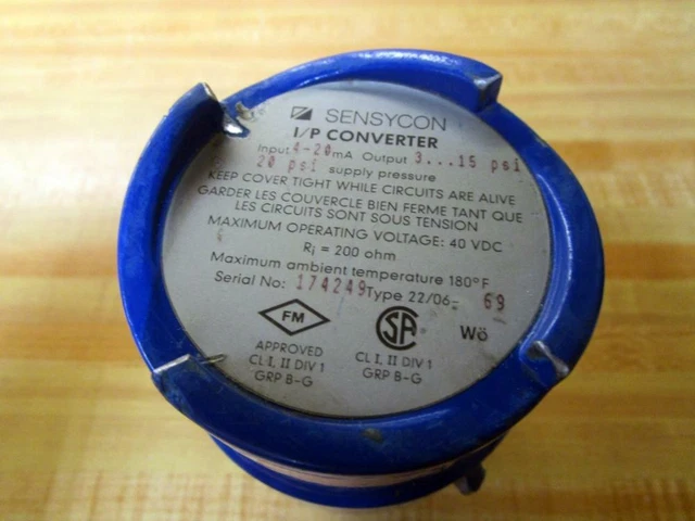SENSYCON 22-06-69 I/P Converter 220669 Housing Only/Rj= 200 ohm $262.76 - PicClick CA
