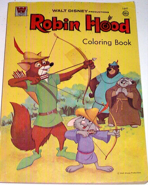 VINTAGE 1973 WALT Disney Productions Robin Hood Coloring Book Unused ...