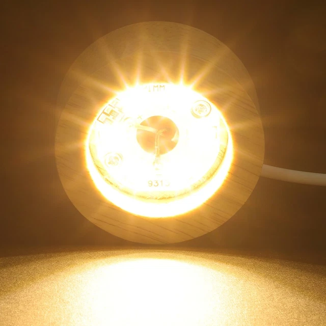 2PCS LED LIGHT Display Base: Round Wooden LED Night Light Stand For ...