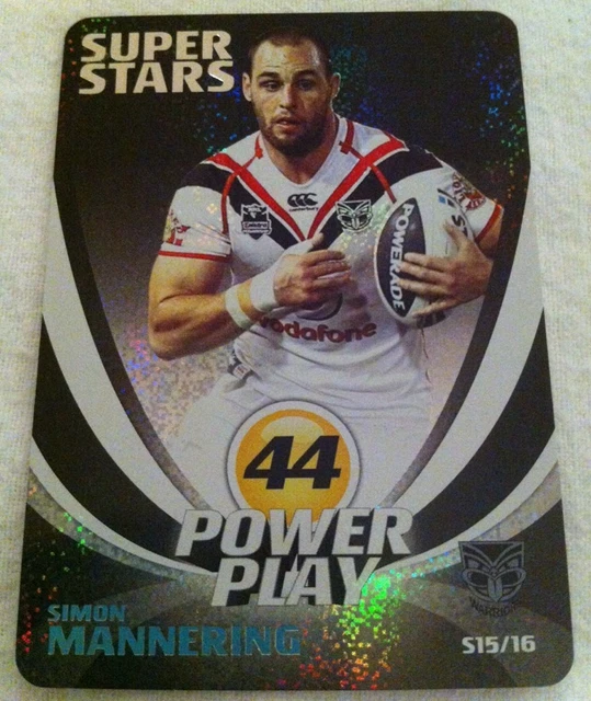 NRL POWER PLAY Game Super Stars Mannering Card 1 every 6 Packs Nrl ...