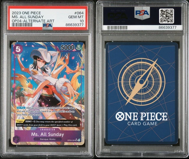 ONE PIECE KINGDOMS Of Intrigue - Ms. All Sunday, Robin SR Alt Art OP04-064 PSA 10 EUR 110,74 ...