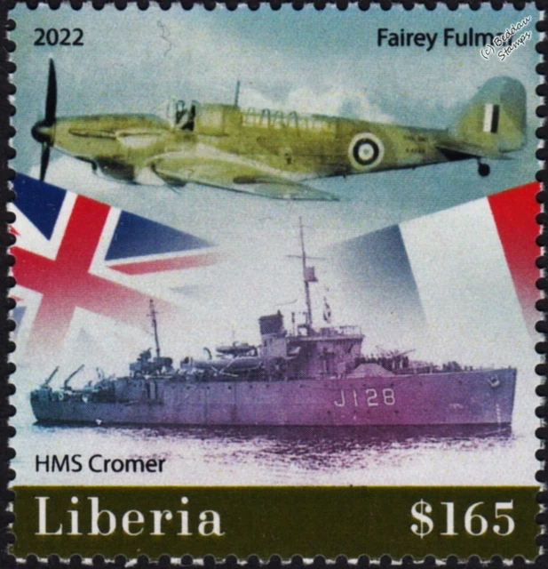 WWII BATTLE OF Madagascar/HMS CROMER/FAIREY FULMAR Aircraft Stamp (2022 ...