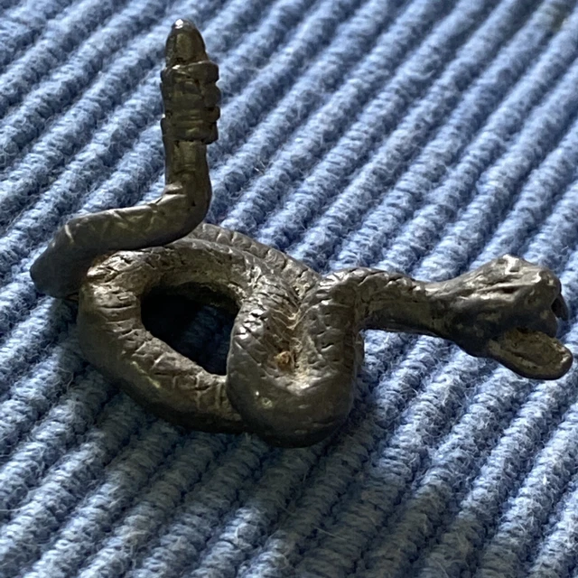 PEWTER RATTLESNAKE SNAKE Miniature Diorama Figurine Paperweight 2” $9. ...