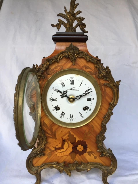 CARTEL HORLOGE CARILLON pendule a poser bois de rose marqueterie louis ...
