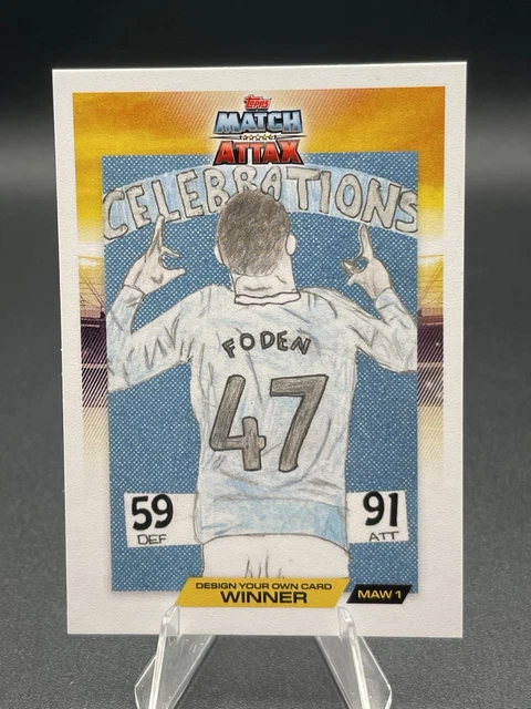 PHIL FODEN CARD Design Winner Match Attax 2025/2026 Manchester City 25/ ...