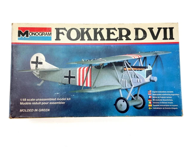 RARE VINTAGE (1979) Monogram model kit WW1 Fokker DVII Kit No. 5203 ...