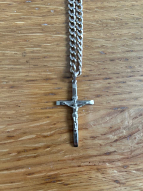 9 CT GOLD cross and curb chain £35.96 - PicClick UK