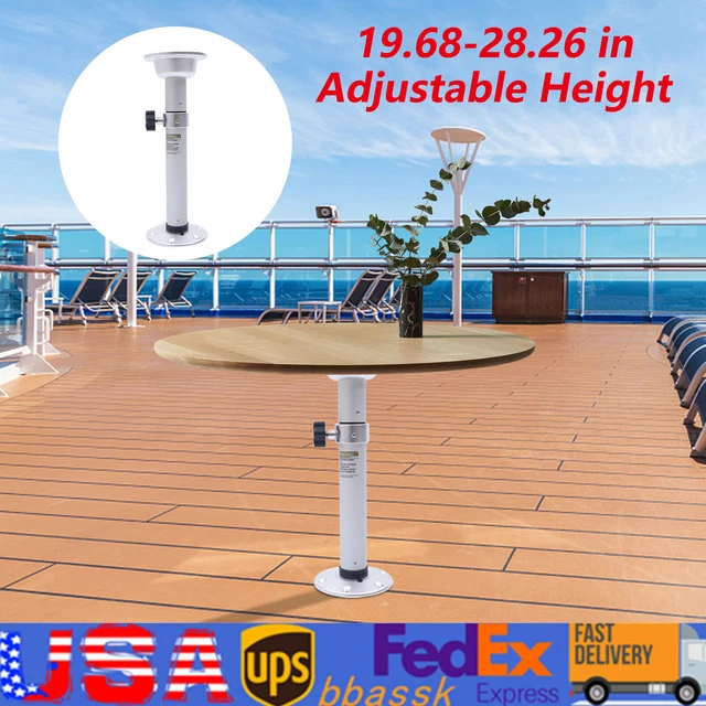 RV ADJUSTABLE TABLE Leg Pedestal Stand Marine Boat Pedestal Table Base ...