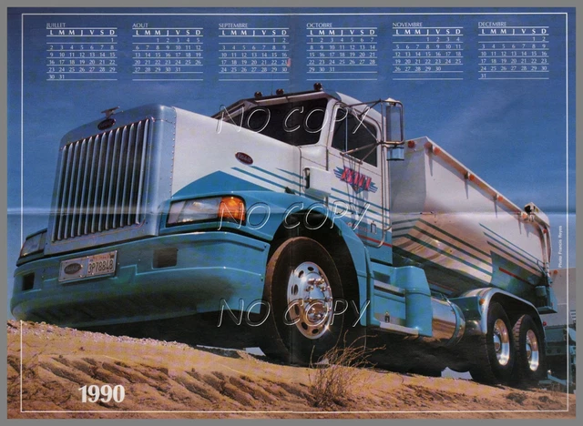 1990 FREIGHTLINER PETERBILT CALENDAR TRUCK POSTER straight/sided ...