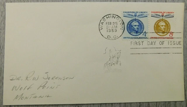 FIRST DAY OF Issue WA DC FEB 1959 Jose San Martin Vintage Stamp ...