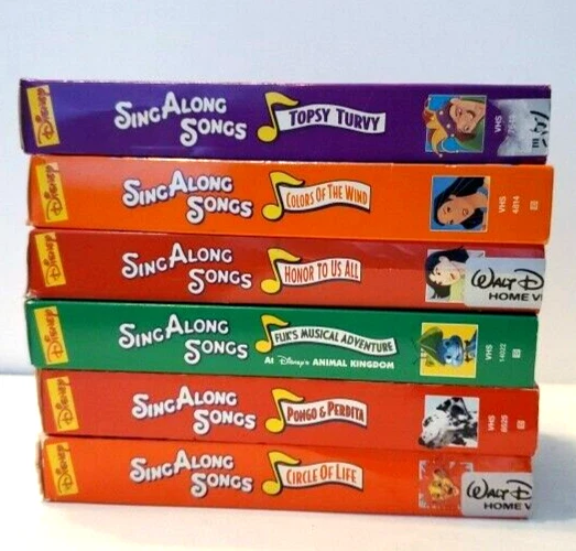 DISNEY'S SING ALONG Songs Vintage VHS- Lot of 6 Musical Adventures - 90 ...