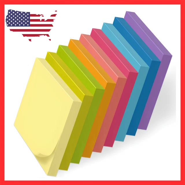 9 PACKS OF Colorful Sticky Notes : 3x3 Sticky Notes - Self-Stick Notes ...