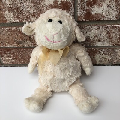 COMMONWEALTH SHEEP LAMB Plush 11" Cream White Bow Stuffed Animal Fluffy ...