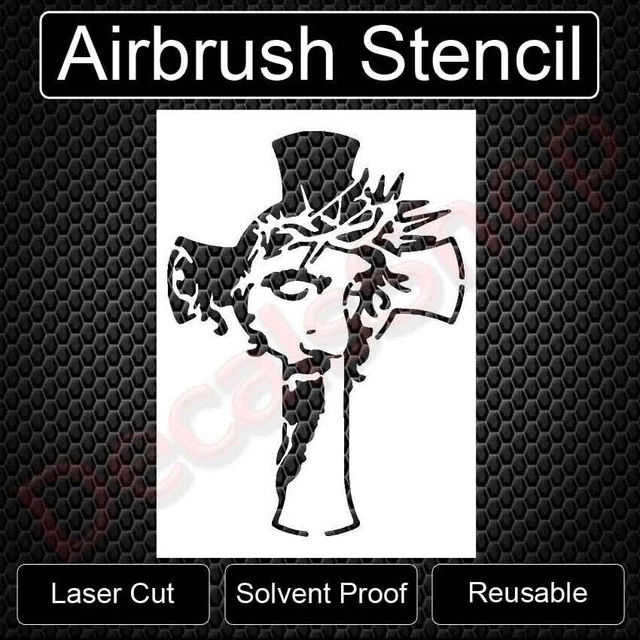 JESUS CHRIST PRAY Nativity Cross Airbrush Stencil Template Spray Paint