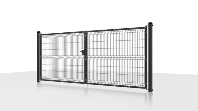 MESH DOUBLE LEAF Gate H: 1.26m x W: 3.0 m. Galvanized+ RAL 7016 ...
