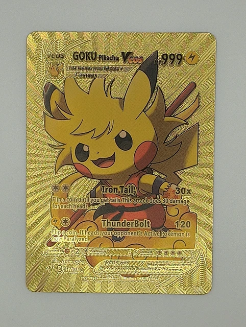 PIKACHU POKEMON GOKU Dragon Ball Z Dbz Pika Carte Card Prism Holo Manga ...
