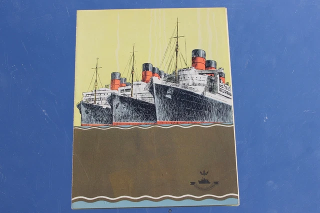 CUNARD WHITE STAR Line Queen Mary Menu Rare Pre War Tourist Menu Fine ...