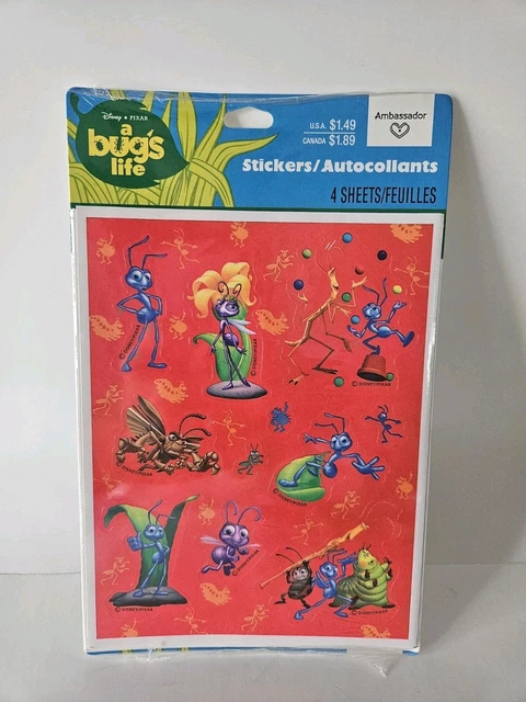 VINTAGE DISNEY PIXAR A Bugs Life Stickers 4 Sheets Hallmark £4.06 ...