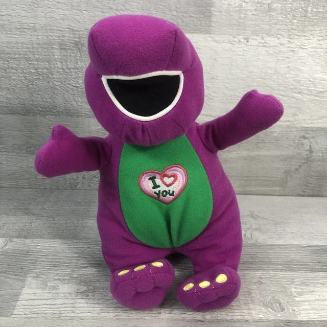 BARNEY THE PURPLE Dinosaur Singing Soft Toy Plush Sings I Love You 2007 ...