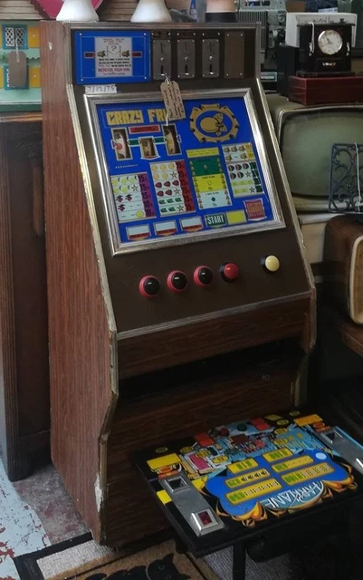 FRUIT MACHINE 1970'S Bell fruit with vintage 5p 10p coins good working ...