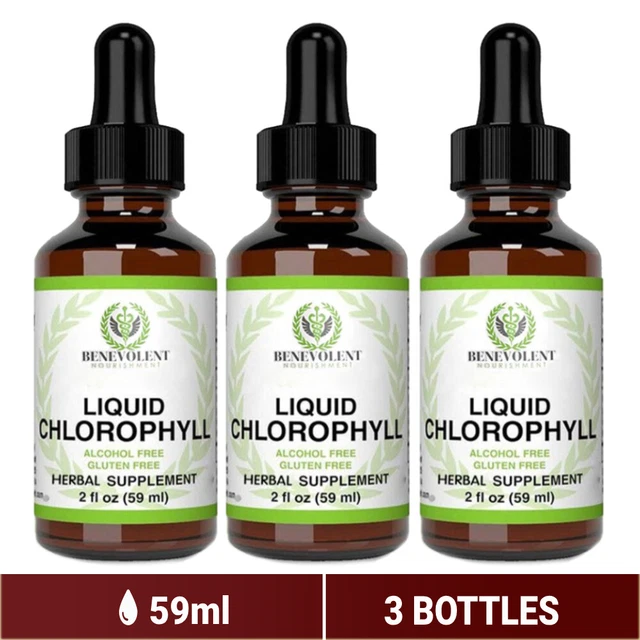 3 X BENEVOLENT Chlorophyll Liquid Drops Chlorophyll Liquid 59ml £16.32 ...
