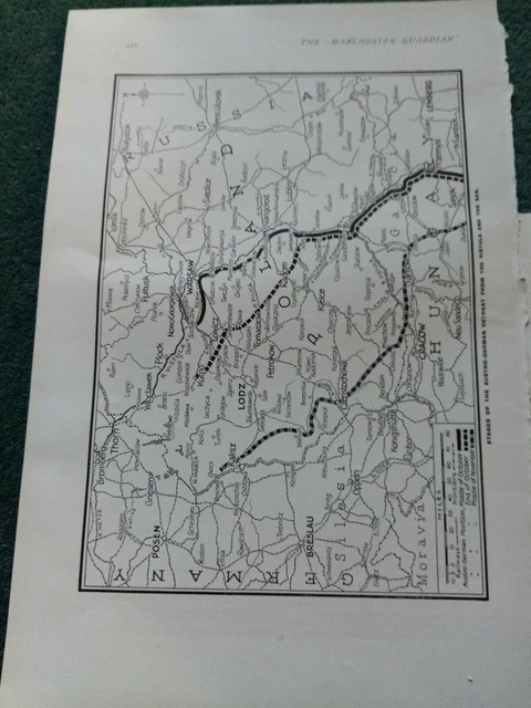 A1A EPHEMERA WW1 map the retreat of the austro Germans EUR 3,70 ...