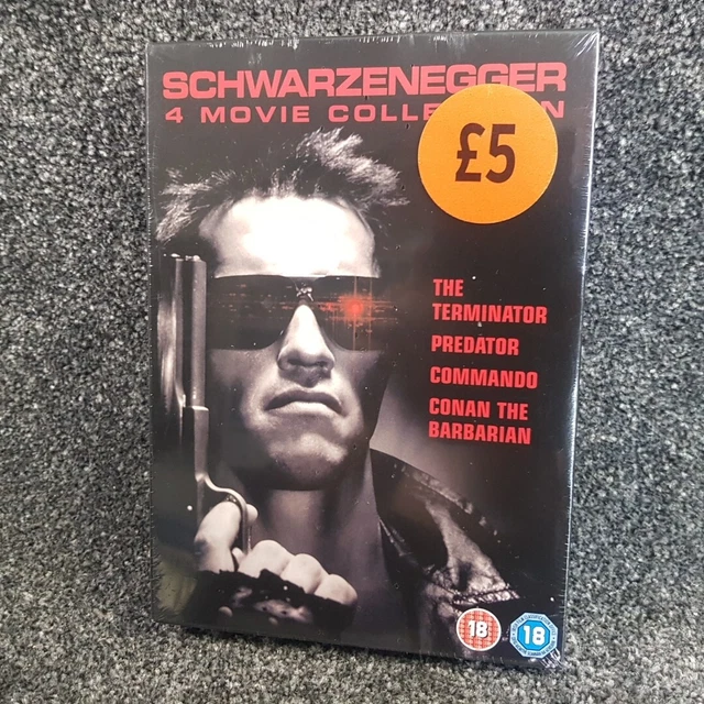 SCHWARZENEGGER 4 MOVIE Collection DVD Rated 18 Terminator Predator Box ...