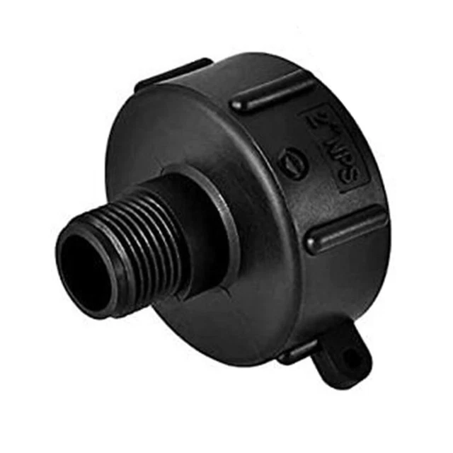 ADAPTER DRAIN ADAPTER Black IBC Tote Tank NPS 2\" (fine Thread) To 3/4 ...