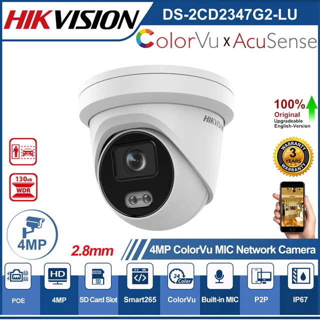ORIGINAL HIKVISION ACUSENSE 4MP ColorVu IP Camera DS-2CD2347G2-LU MIC Full Color $208.05 ...