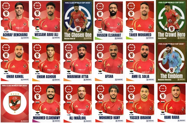 PANINI FIFA CLUB World Cup 2025 Alle 18 Sticker Team Al Ahly FC EUR 6,00 - PicClick DE