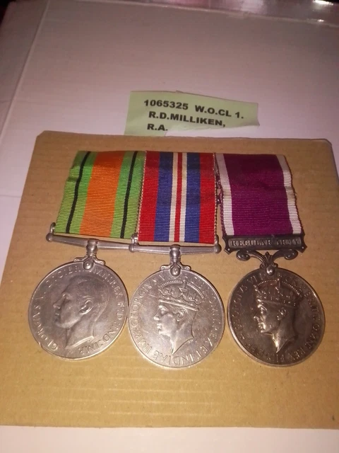 WW2 REGULAR ARMY Medal With Group Awarded Too Milliken, R.A . Reg £70. ...