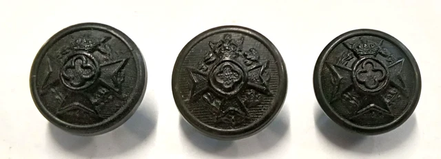 3 X WW2 Era Kings Crown British Army Royal Chaplains Department Buttons ...